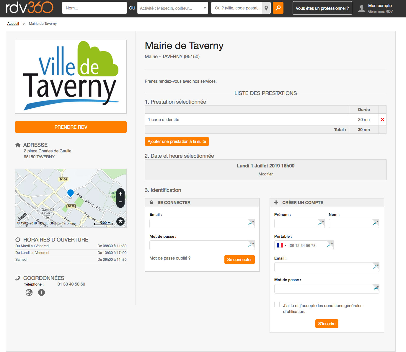 Prendre rendez-vous en ligne | Ville de Taverny
